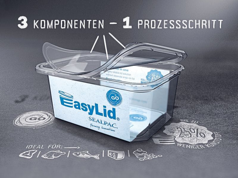 Container-lid packaging saves sealing film - Die Fleischerei