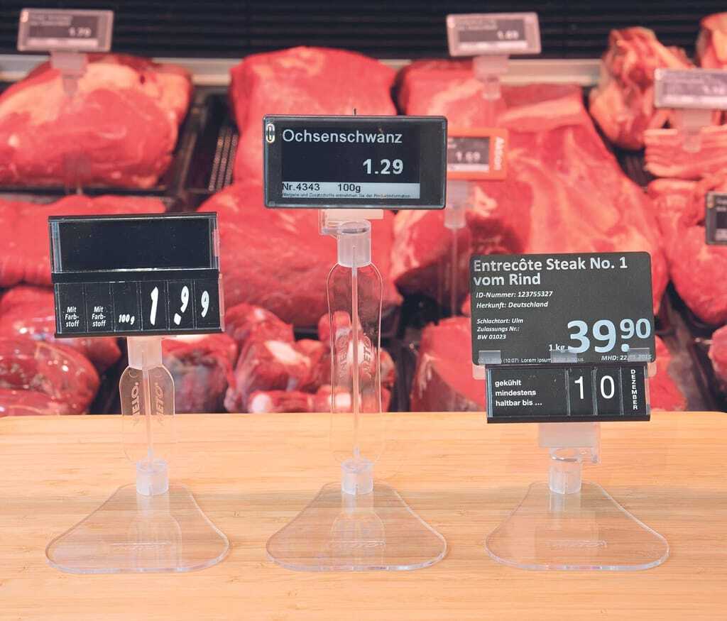 Modulare Preisauszeichnung für die Theke - Die Fleischerei